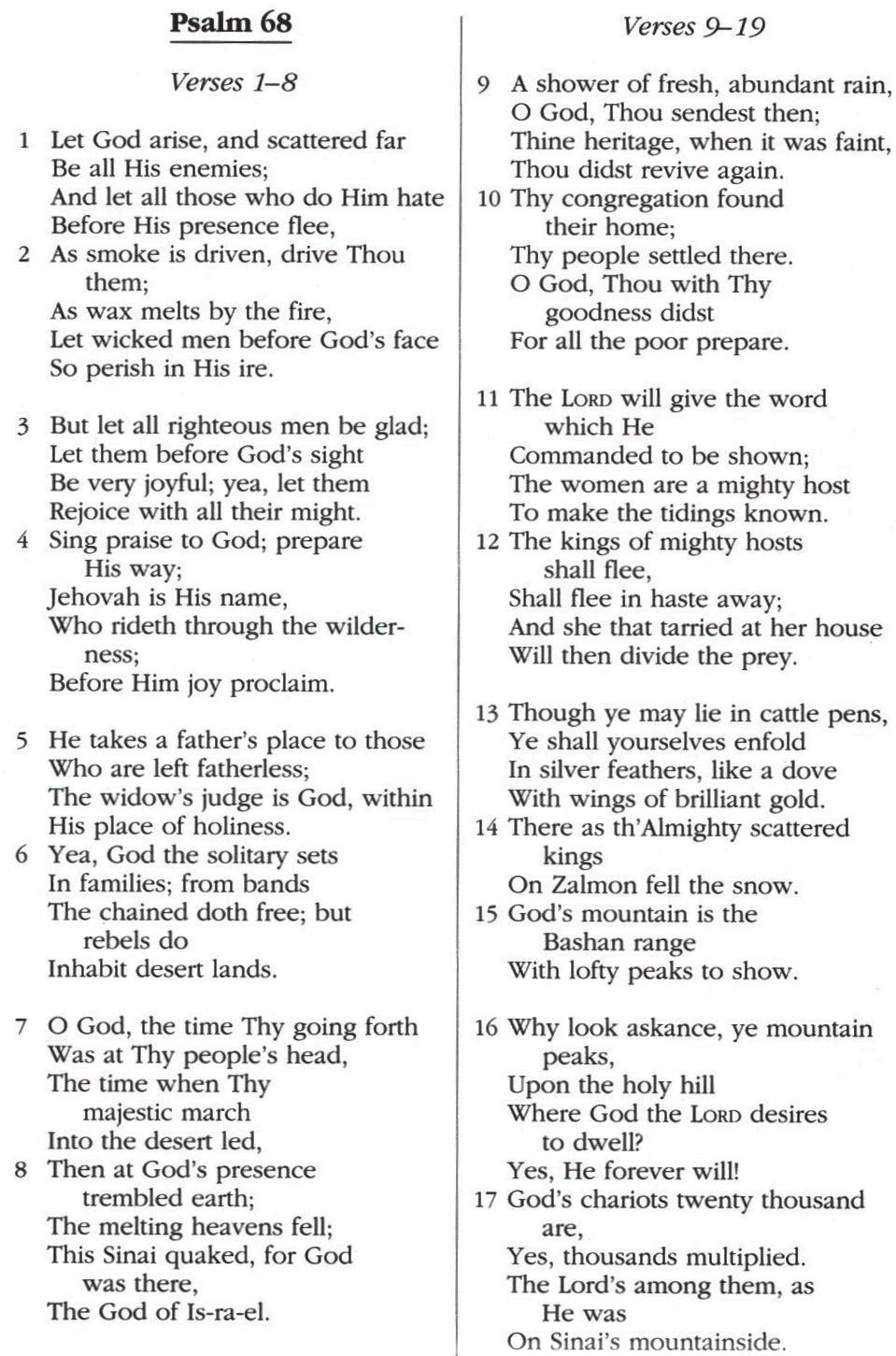 Psalm 68 Vs 1 10